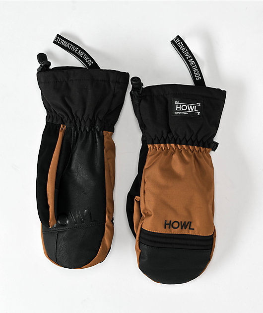 Howl Team Brown 10K Snowboard Mittens | Zumiez