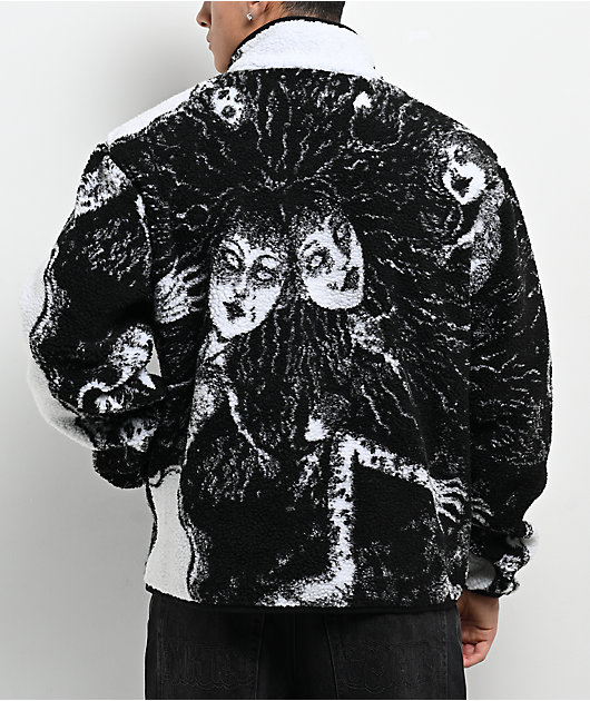Hypland x Junji Ito Tomie Black & White Sherpa Zip Jacket Hypland x Junji Ito Tomie Black & White Sherpa Zip Jacket
