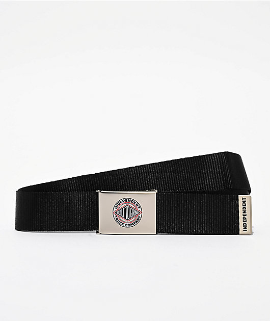Independent BTG Summit Black & Silver Web Belt | Zumiez
