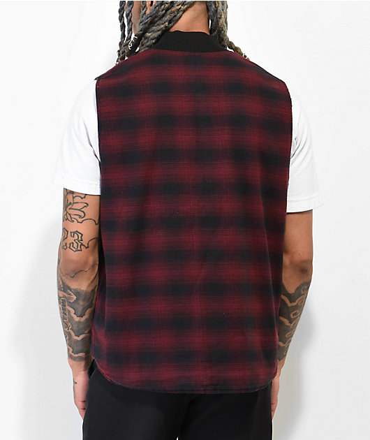 Independent Halstead Black & Plaid Vest | Zumiez