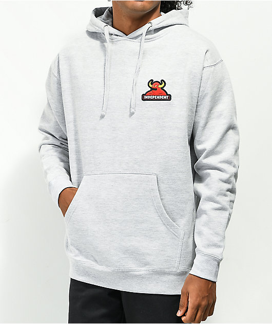 Independent x Toy Machine Mash Up Heather Grey Hoodie