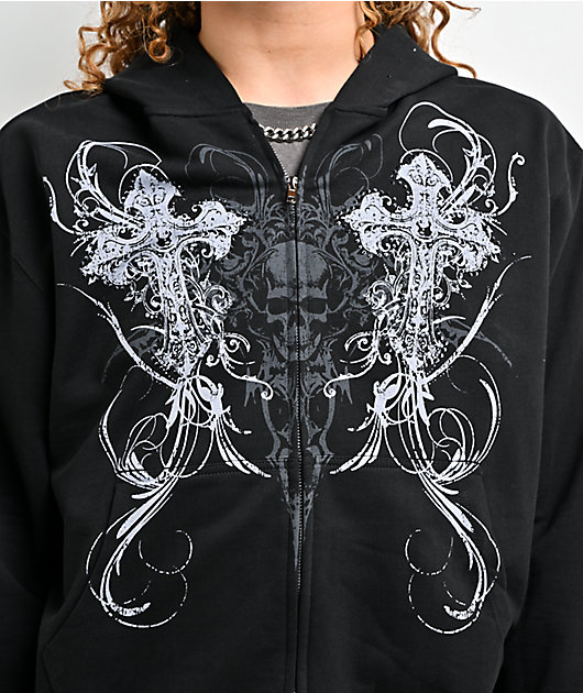 Insomnia Visuals Double Cross Black Zip Hoodie | Zumiez