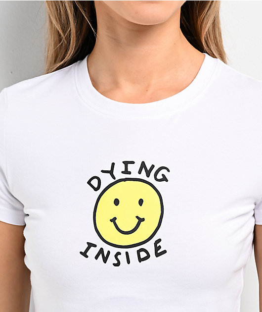 JV by Jac Vanek Dying Inside White Crop T-Shirt | Zumiez