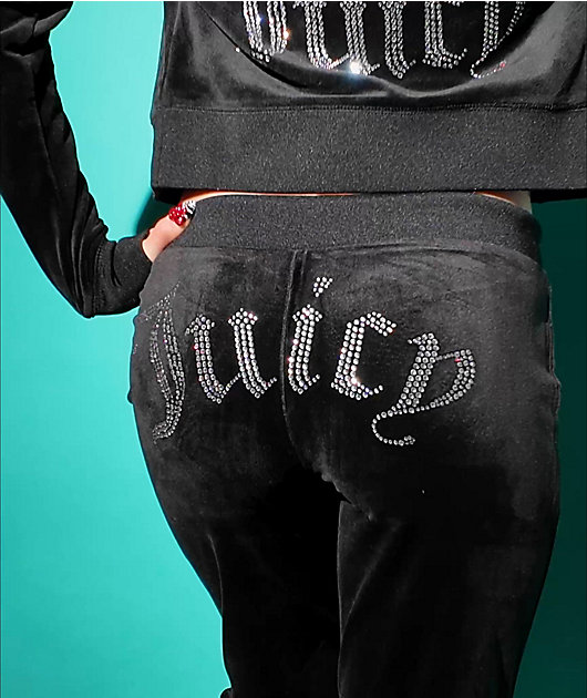 Juicy Couture OG Big Bling Licorice Velour Zip Hoodie | Zumiez