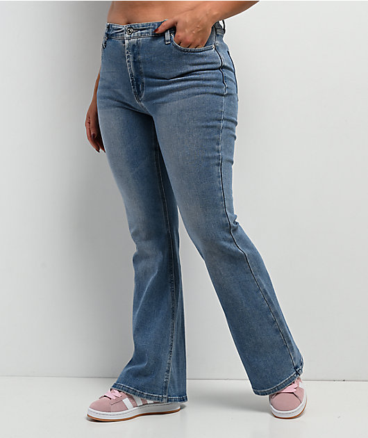 Juicy Couture Rhinestone Blue Low Rise Flare Jeans | Zumiez