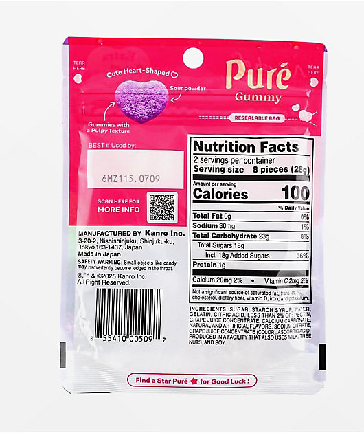 Kanro Puré Grape Gummy Candy | Zumiez