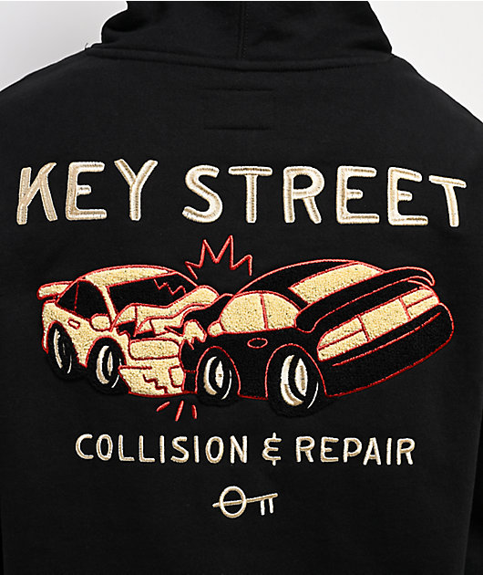Key Street Collision & Repair Black Heavyweight Hoodie | Zumiez