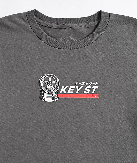 Key Street Kids Wheels Grey Wash T-Shirt | Zumiez