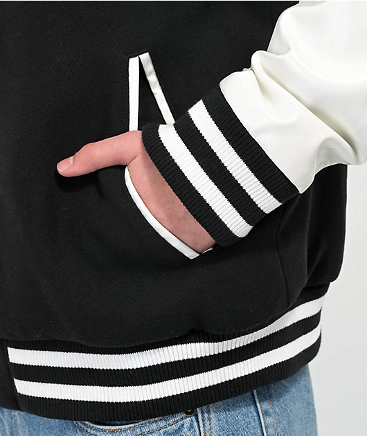 Key Street Lock And Key Black & White Varsity Jacket | Zumiez