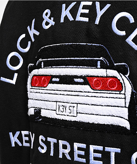 Key Street Lock And Key Black Varsity Jacket | Zumiez