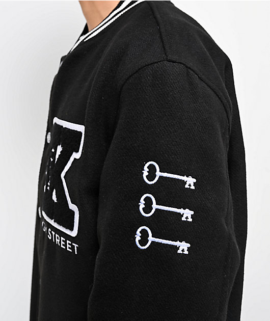 Key Street Lock And Key Black Varsity Jacket | Zumiez
