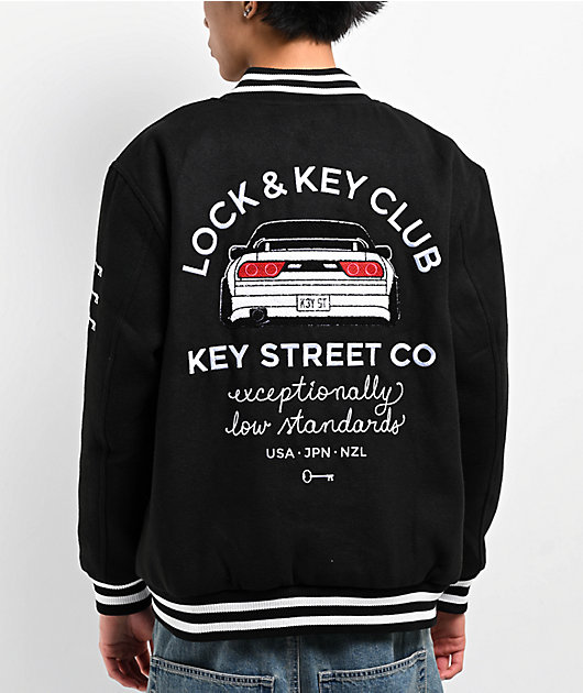 Key Street Lock And Key Black Varsity Jacket | Zumiez