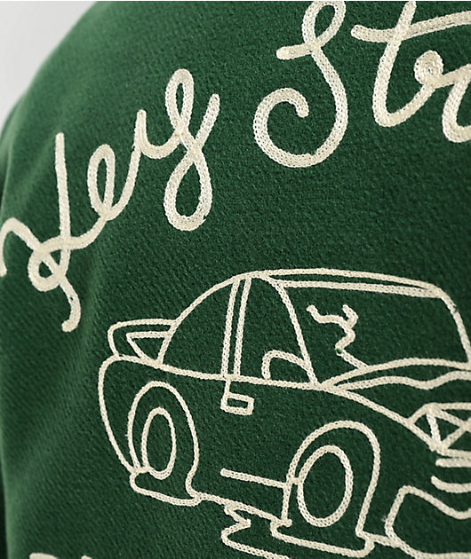 Key Street Parts & Service Green Varsity Jacket | Zumiez