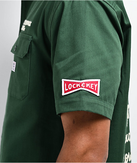 Key Street Parts & Service Green Work Shirt | Zumiez