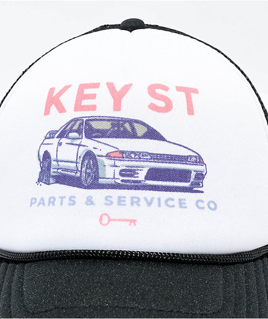 Key Street Parts And Service Black Trucker Hat | Zumiez