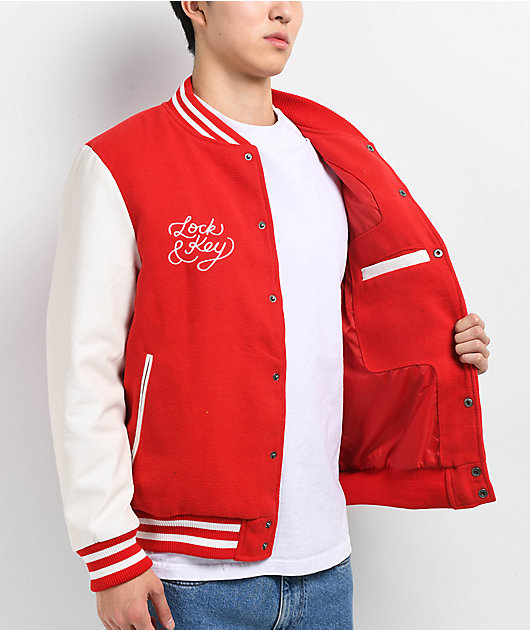 Key Street Varsity Red & White Jacket | Zumiez