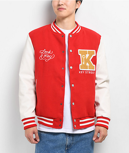 Key Street Varsity Red & White Jacket | Zumiez