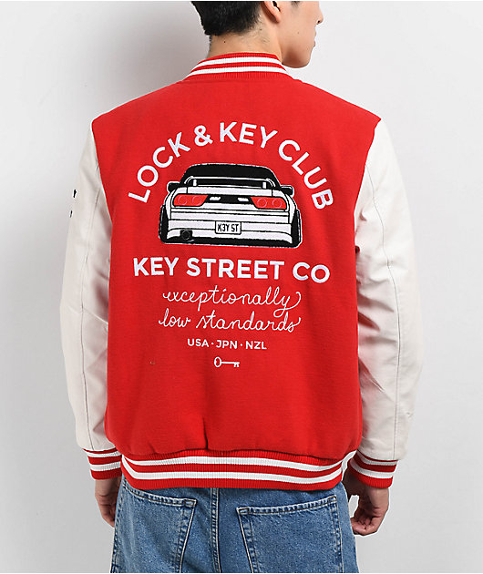 Key Street Varsity Red & White Jacket | Zumiez