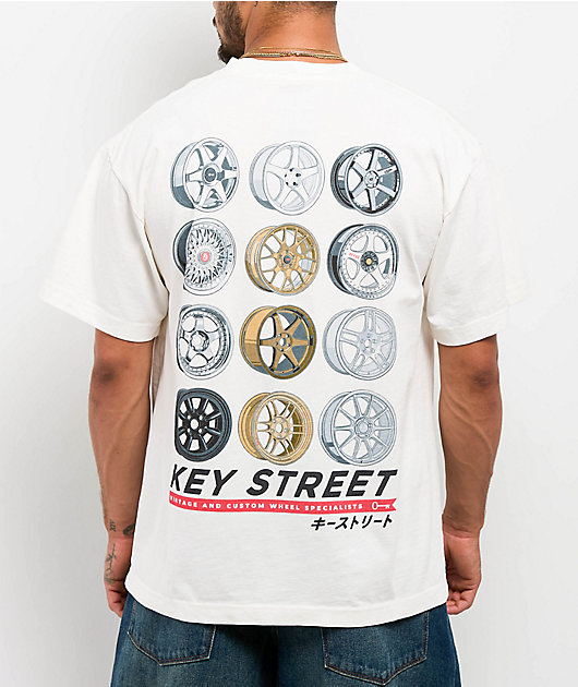 Key Street Wheels Off-White T-Shirt | Zumiez
