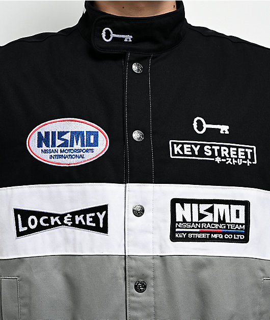 Key Street x NISMO Motorsport Black, White & Grey Racing Jacket | Zumiez