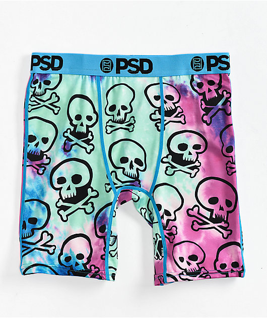 Kids PSD Washed Bones Blue Boxer Briefs | Zumiez