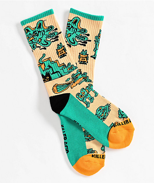 Killer Acid Los Gatos Beige Crew Socks | Zumiez
