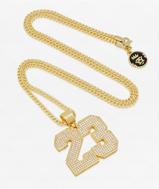 King Ice 23 Pendant 20" Gold Necklace | Zumiez