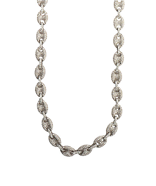 King Ice Iced Link 8mm 22" White Gold Chain Necklace | Zumiez
