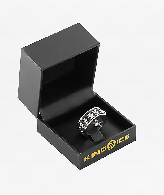 King Ice Skull Biker Stainless Steel Ring | Zumiez