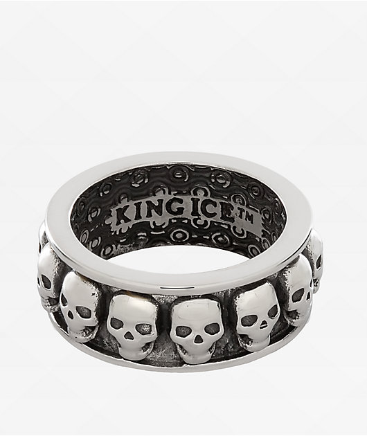 King Ice Skull Biker Stainless Steel Ring | Zumiez