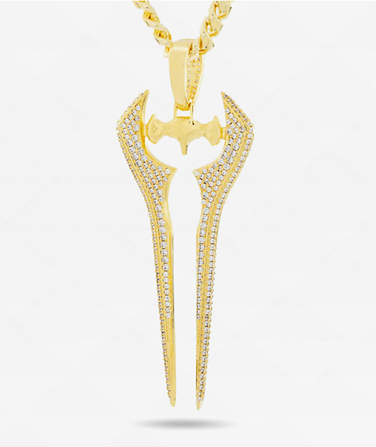 King Ice x Halo Iced Energy Sword 20" Gold Chain Necklace | Zumiez