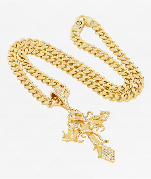 King Ice x Mike Zombie All I Cross Is Chainz 22" Gold Chain Necklace ...