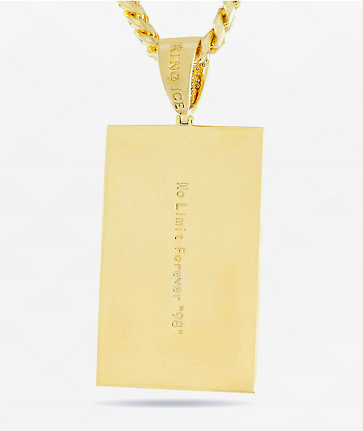 King Ice x No Limit Dog Tag 22" Gold Necklace | Zumiez