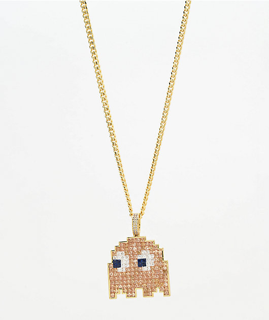 King Ice x Pac-Man Clyde 24" Gold Necklace | Zumiez