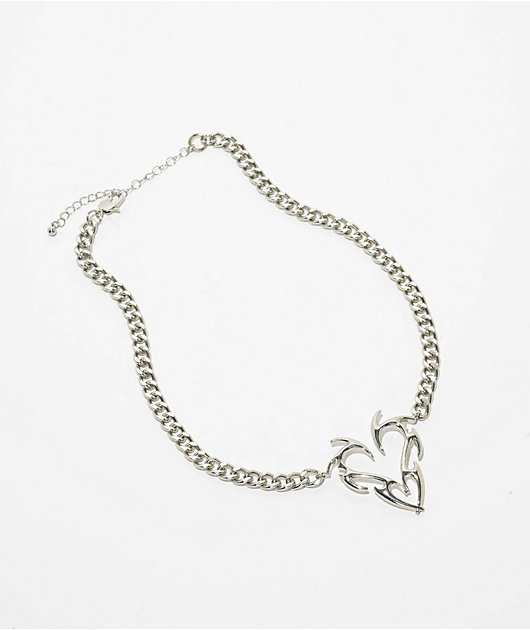 Krone Heart Silver 16" Chain Necklace | Zumiez