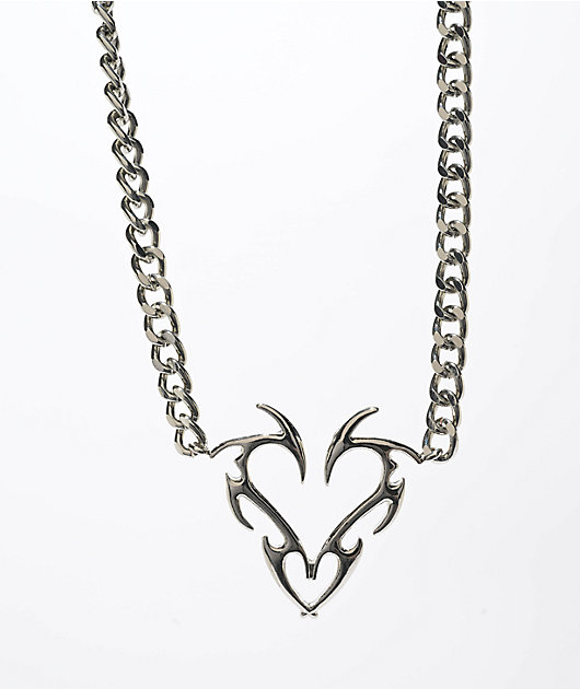 Krone Heart Silver 16" Chain Necklace | Zumiez