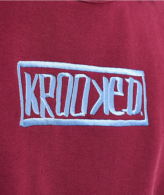 Krooked Box Maroon Crewneck Sweatshirt | Zumiez