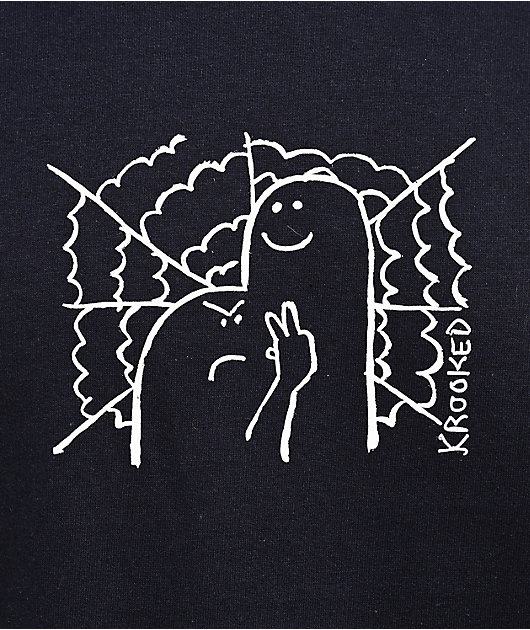 Krooked Greetings Navy Crewneck Sweatshirt | Zumiez