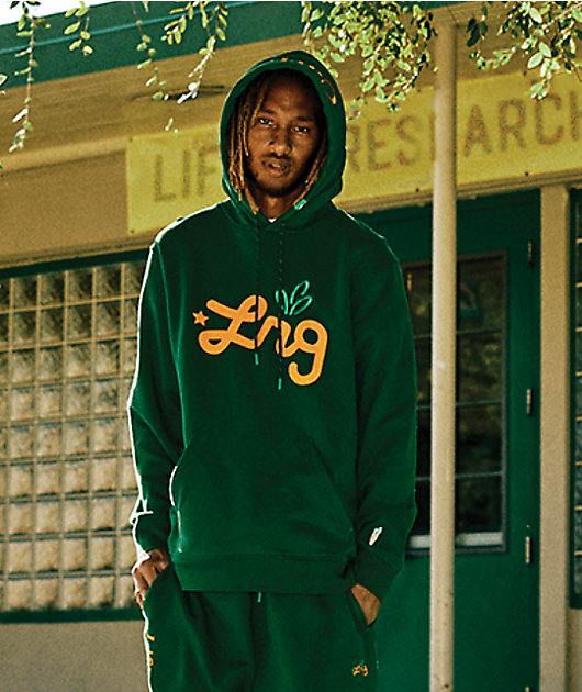 LRG x Carrots Lifted Script Hood Forest Green Hoodie | Zumiez