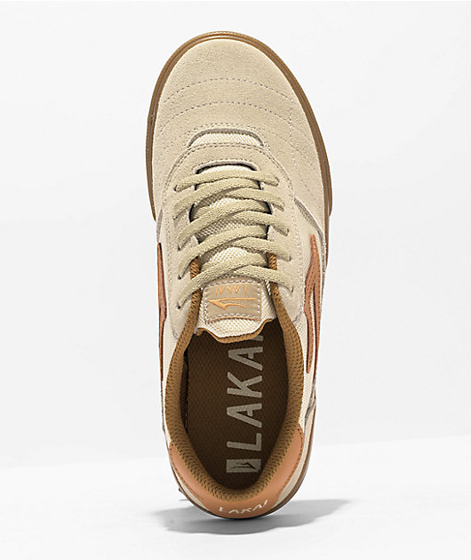Lakai Kids Cambridge Tan & Gum Suede Skate Shoes | Zumiez