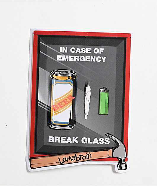 Lamebrain Break The Glass Sticker | Zumiez