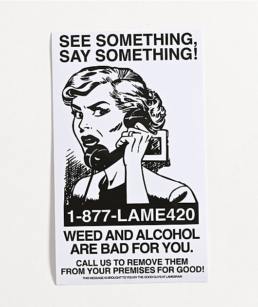 Lamebrain Tipline Sticker | Zumiez