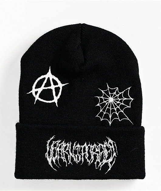 Learn To Forget Web Of Anarchy Black Beanie | Zumiez