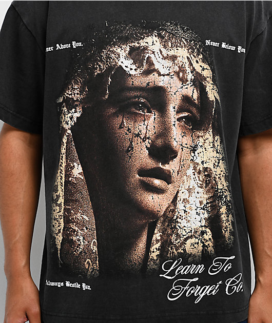 Learn To Forget Weeping Mary Black Wash T-Shirt | Zumiez