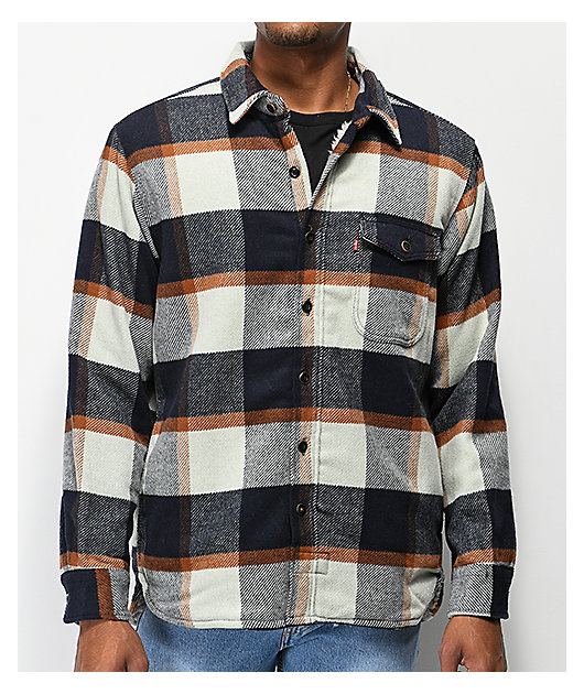 levi s flannel sherpa jacket