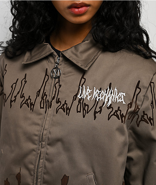 Live Mechanics Crowd Control Brown Bomber Jacket | Zumiez