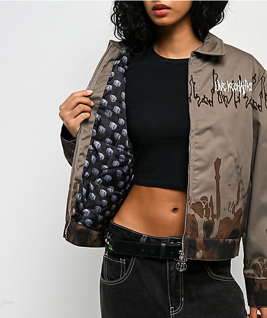 Live Mechanics Crowd Control Brown Bomber Jacket | Zumiez