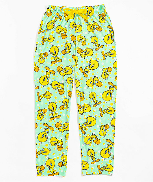 Looney Tunes Tweety Bird Green & Yellow Pajama Pants | Zumiez