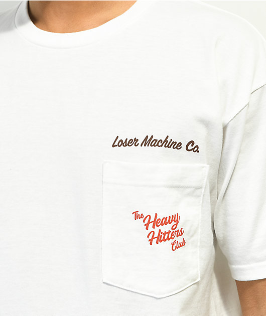 Loser Machine Heavy Hitters White Pocket T-Shirt | Zumiez