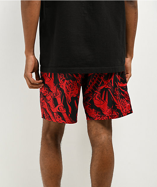 Lurking Class By Sketchy Tank Disconnect Red Mesh Shorts | Zumiez